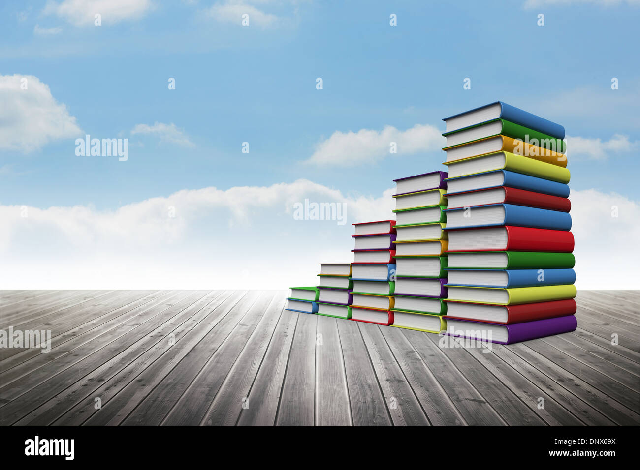 Book steps against sky Stock Photo - Alamy