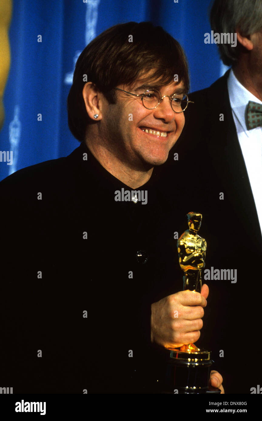 March 28, 1995 - Hollywood, California, U.S. - K1035LR.ELTON JOHN.67th ...