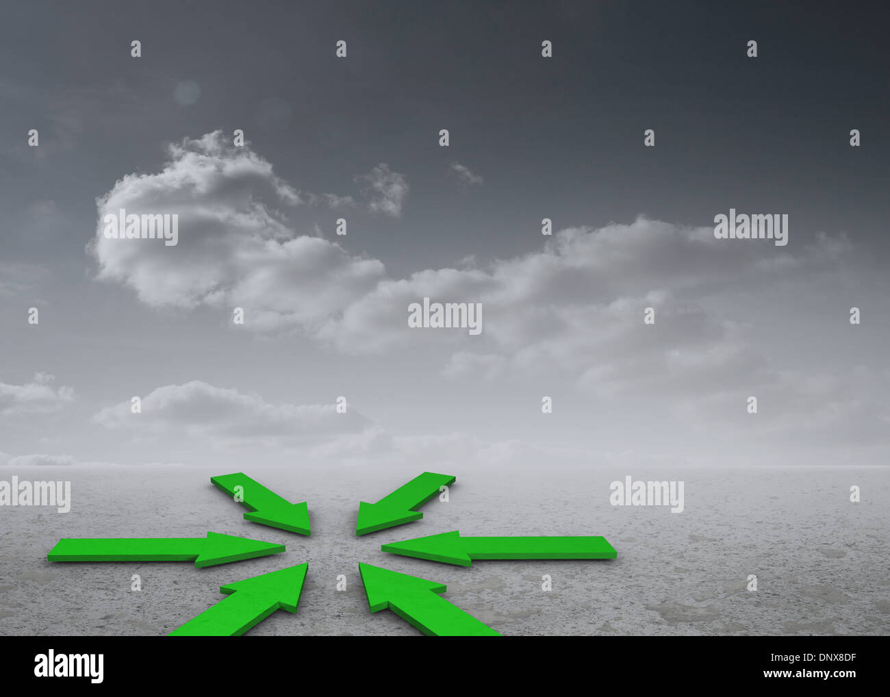 Green arrows in a desert landscape Stock Photo - Alamy