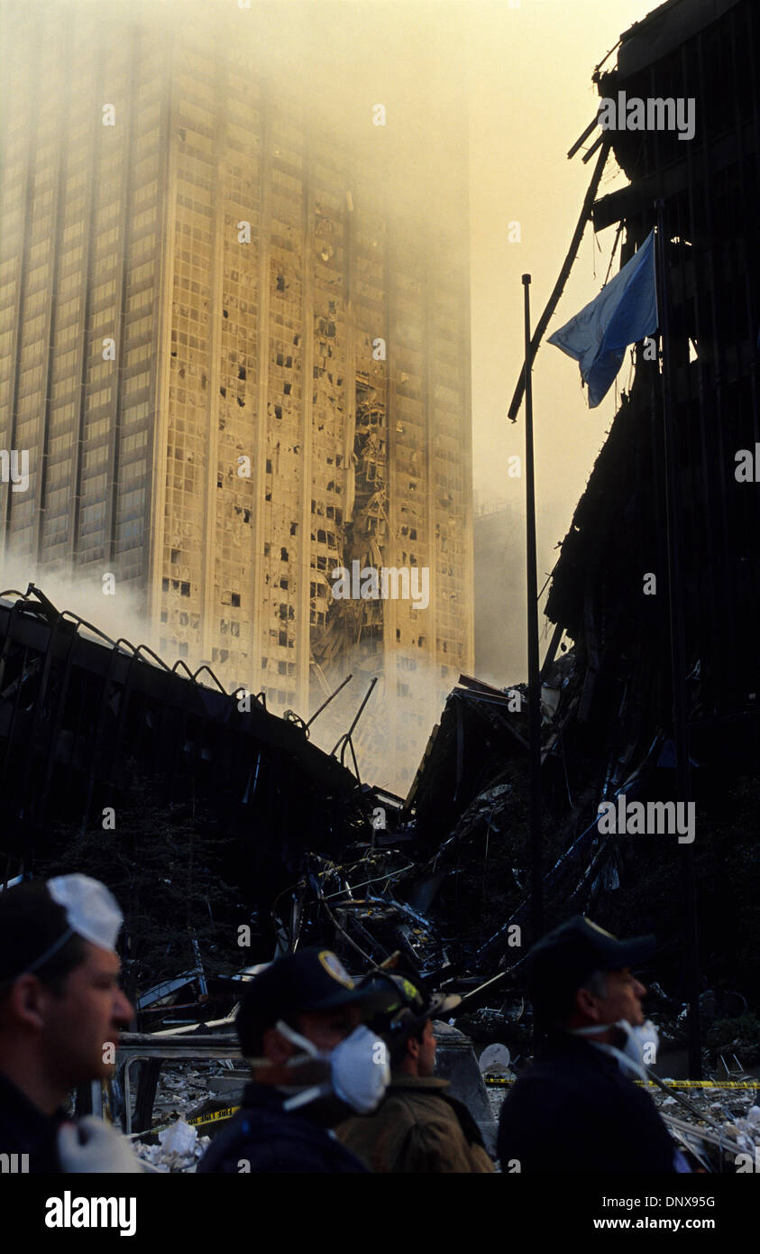 Sep. 12, 2001 - New York, New York, U.S. - The remains of World Trade ...