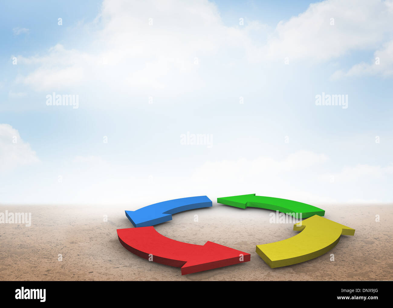 Colorful arrows in a desert landscape Stock Photo - Alamy
