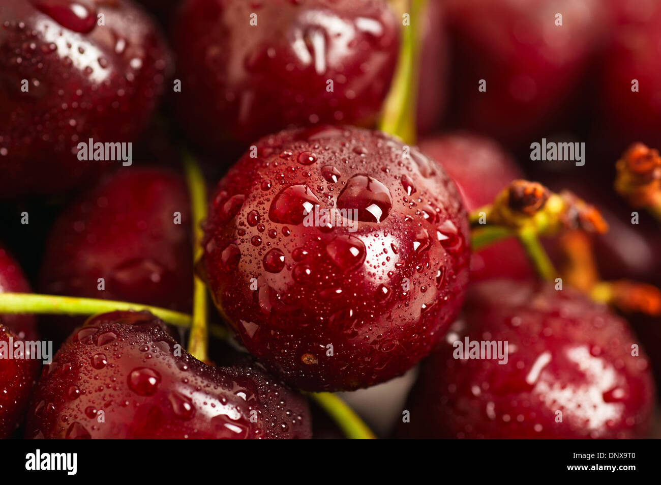 Sweet cherry background Stock Photo - Alamy