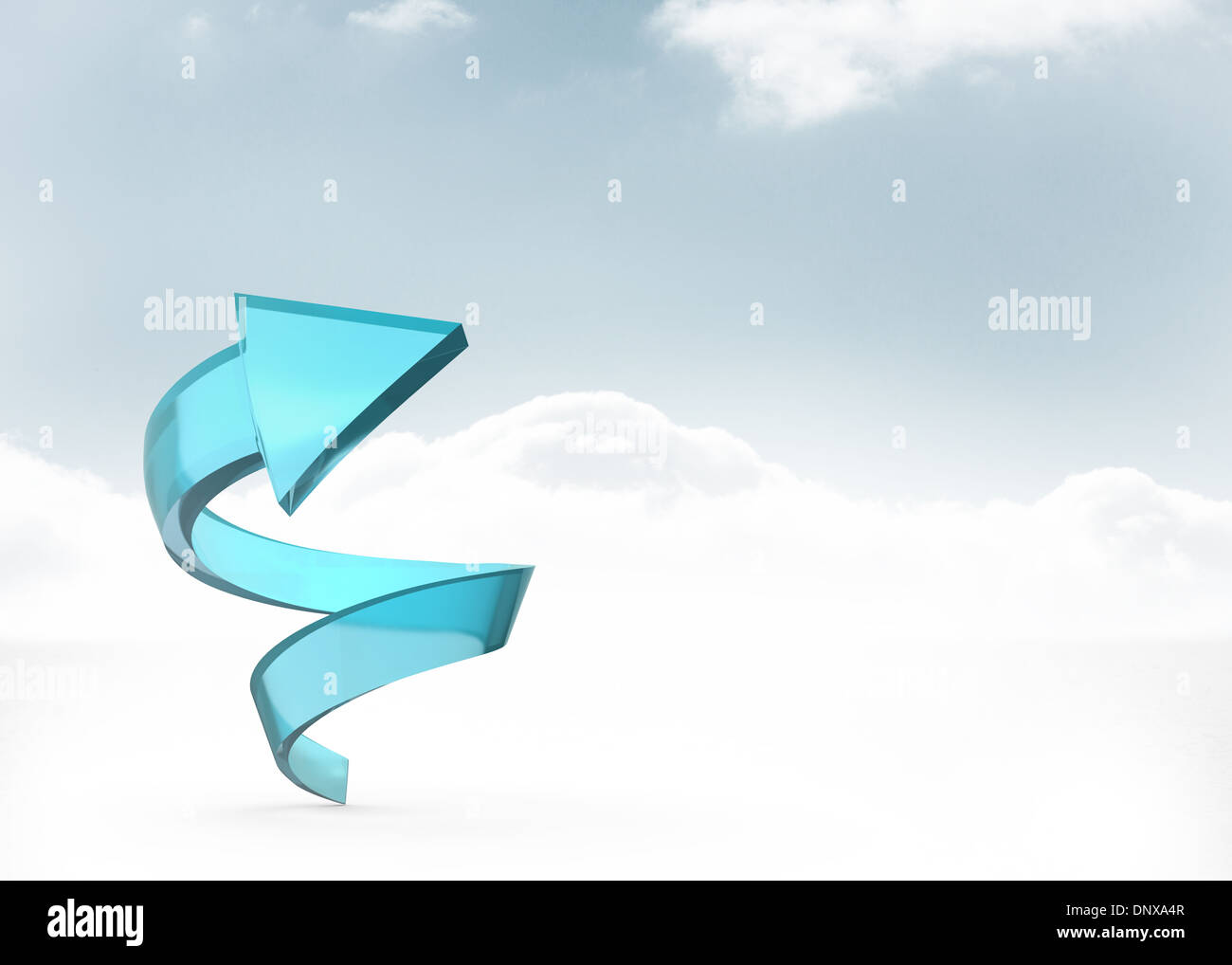 Blue spiral arrow in the sky Stock Photo - Alamy