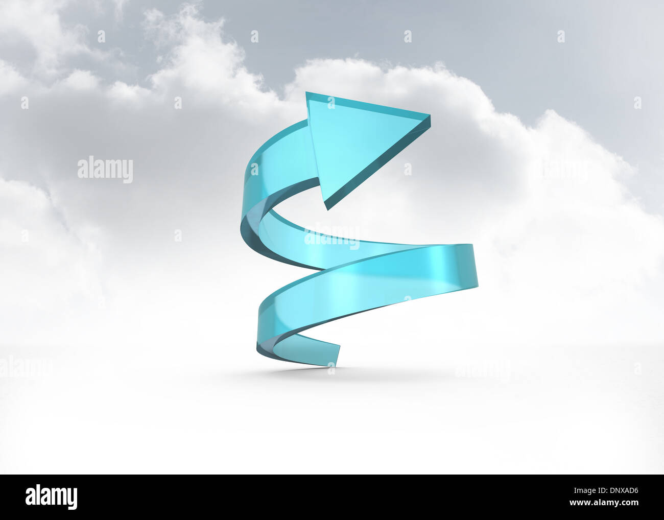 Blue spiral arrow in the sky Stock Photo - Alamy