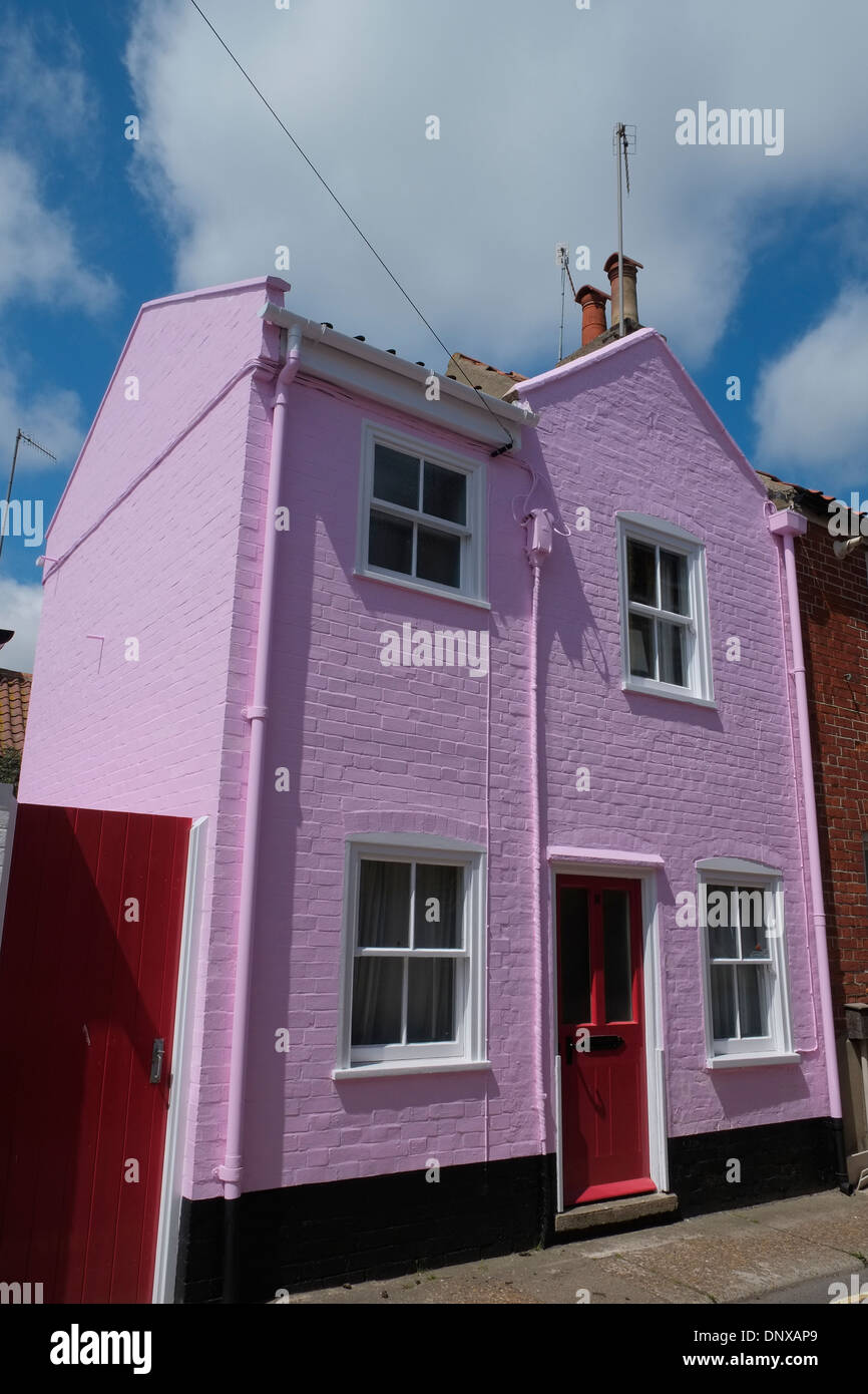 A brightly coloured house in Aldeburgh, Suffolk, England Stock Photo ...