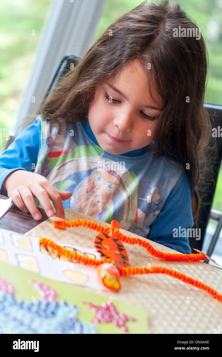 Child and handicrafts Stock Photo - Alamy