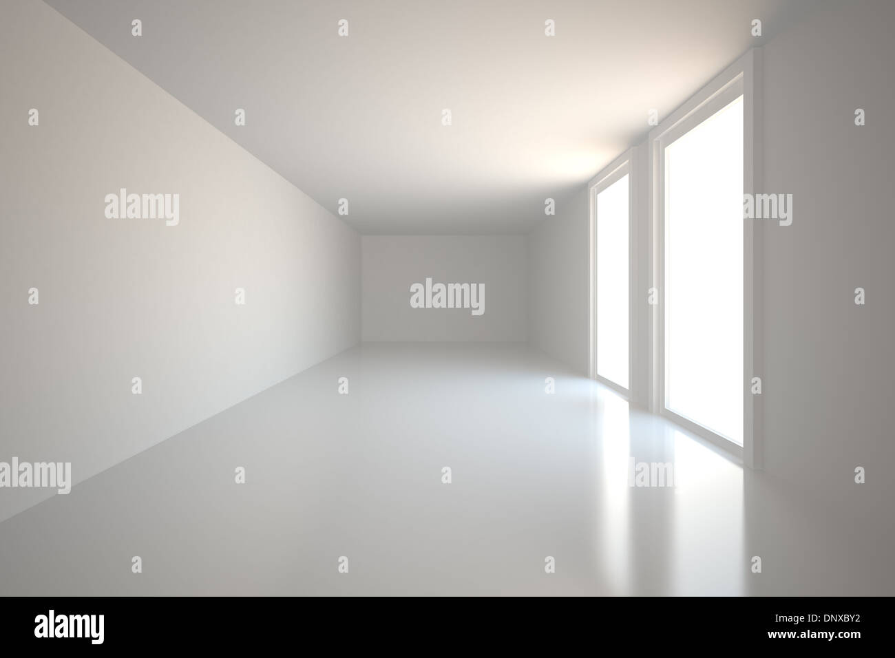Bright hall with windows Stock Photo - Alamy