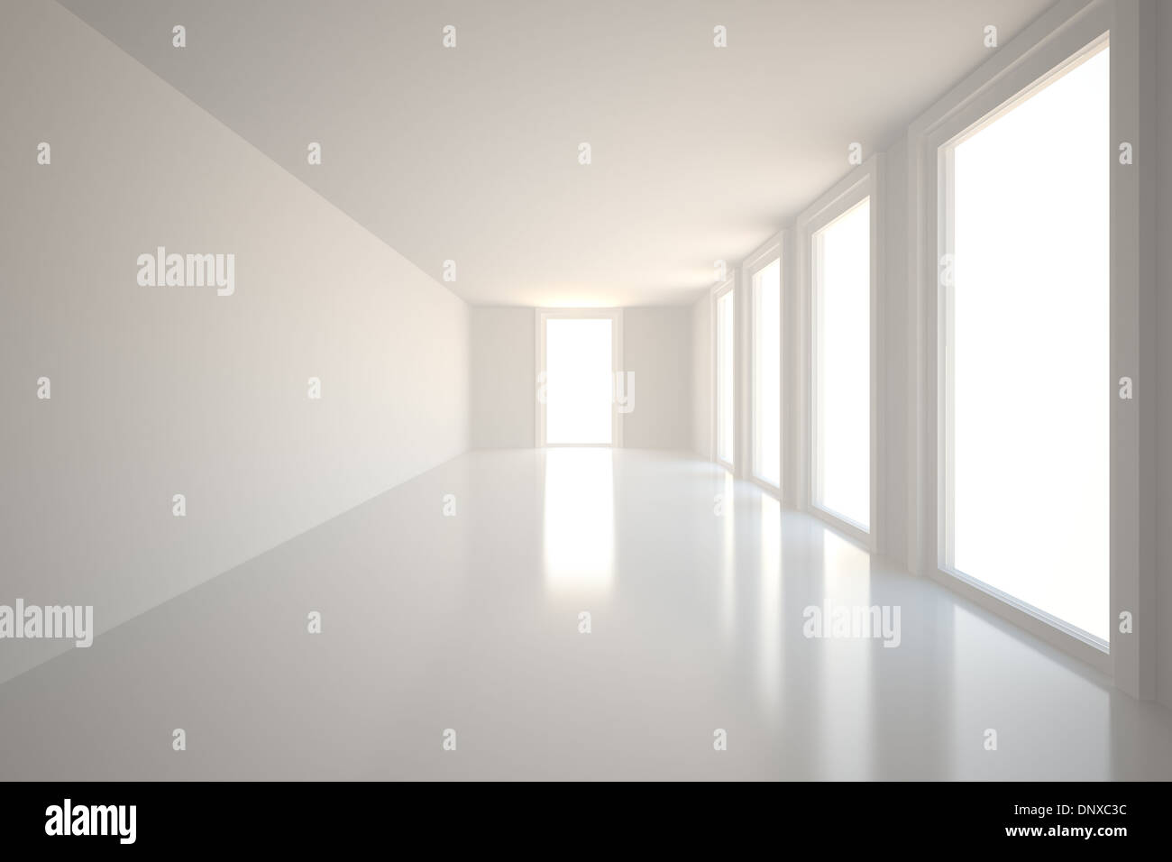 Bright hall with windows Stock Photo - Alamy