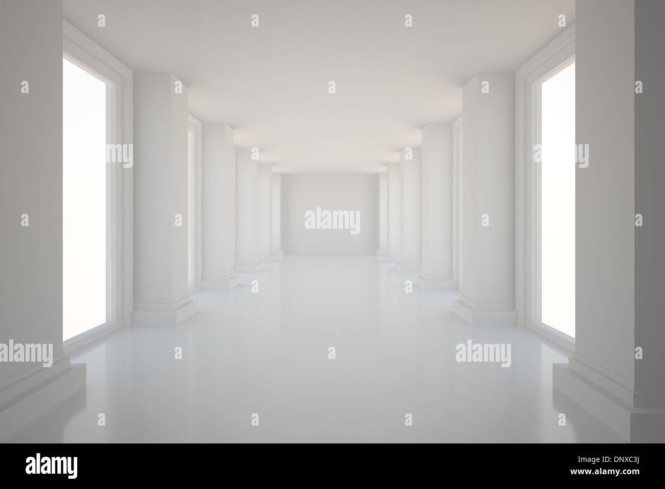 Bright hall with windows Stock Photo - Alamy