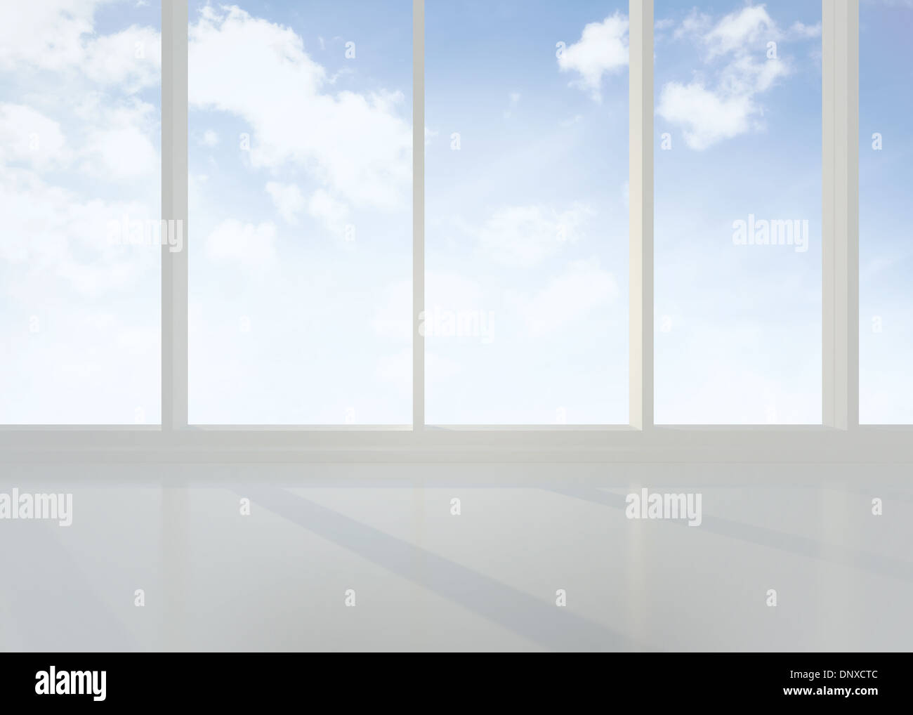 Bright white room with windows Stock Photo - Alamy