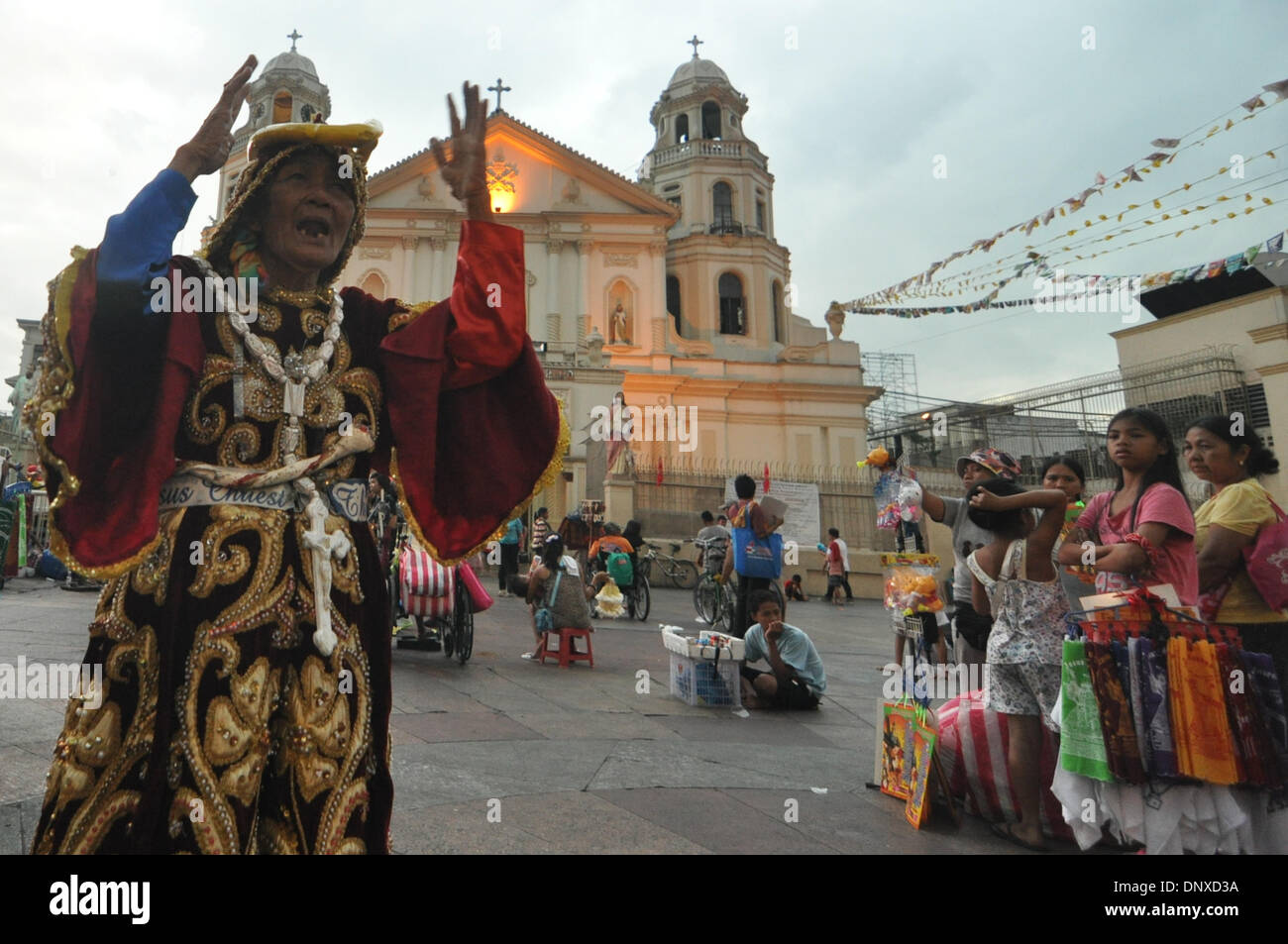 Manila, Philippines. 6th Jan, 2014. An eccentric religious devotee ...