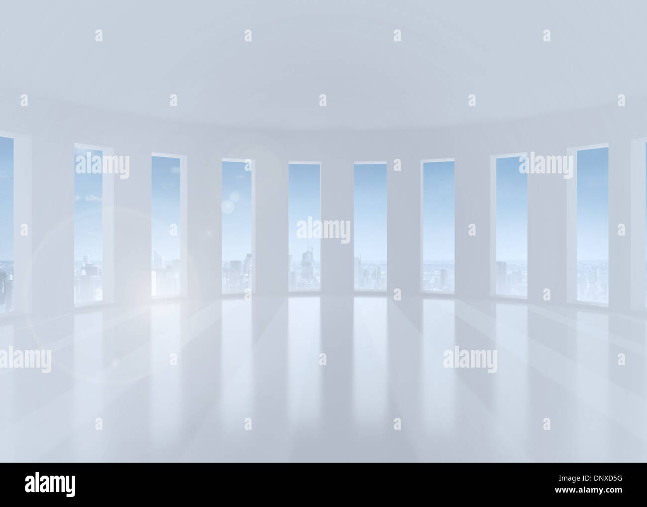 Bright white room with windows Stock Photo - Alamy
