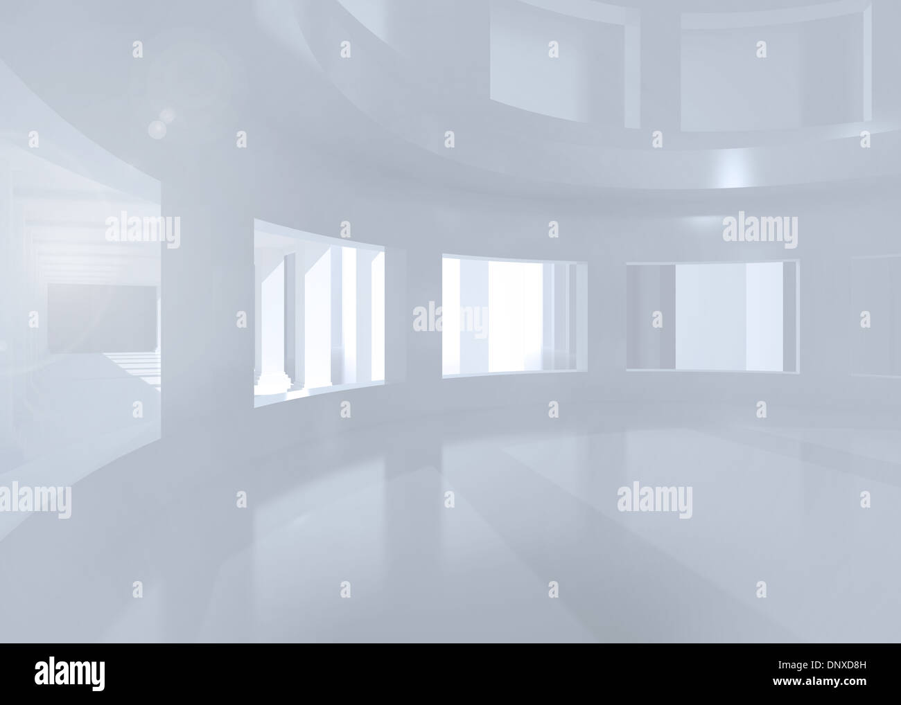 Bright white room with windows Stock Photo - Alamy
