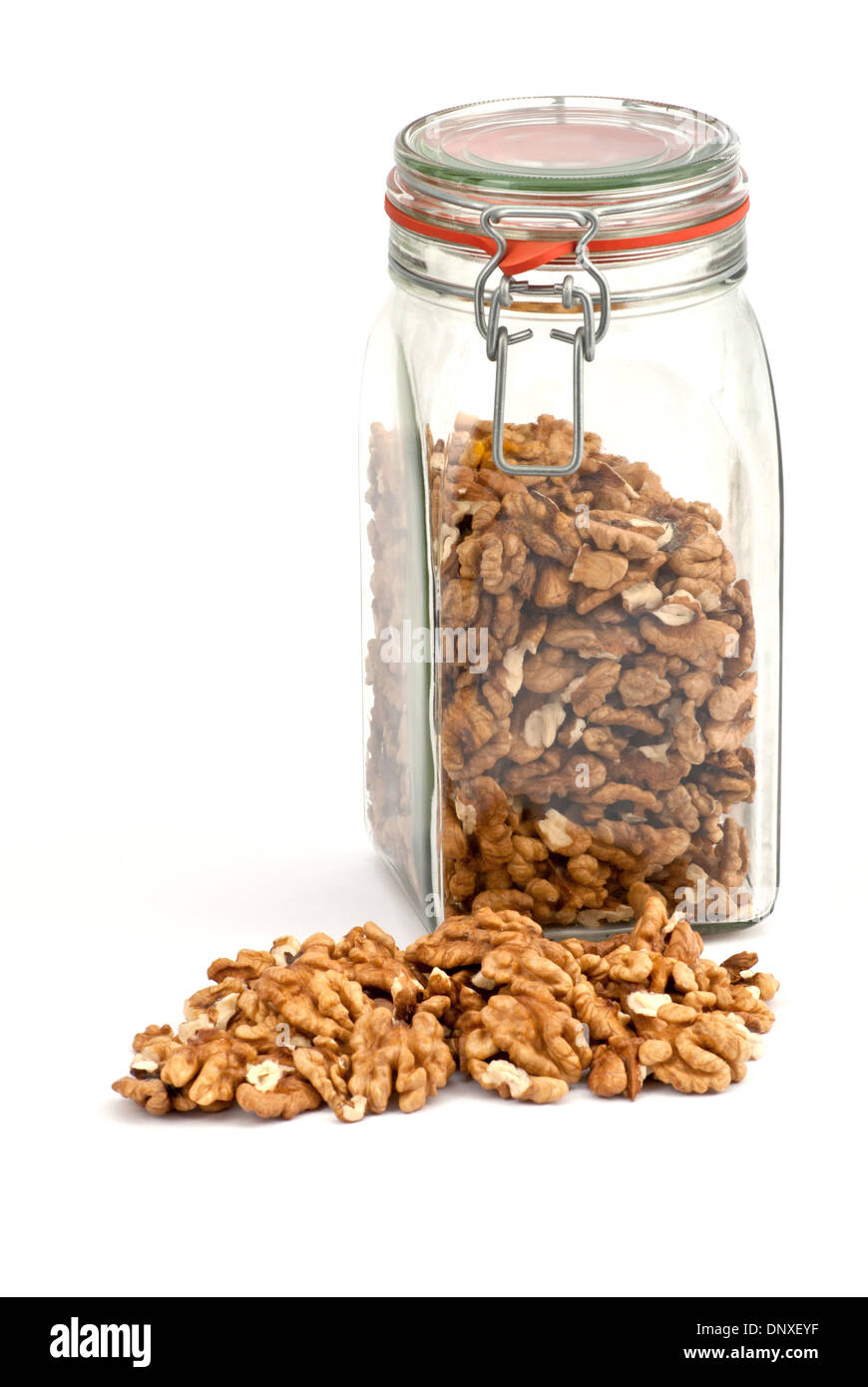 Nut walnuts isolated white jar hi-res stock photography and images - Alamy