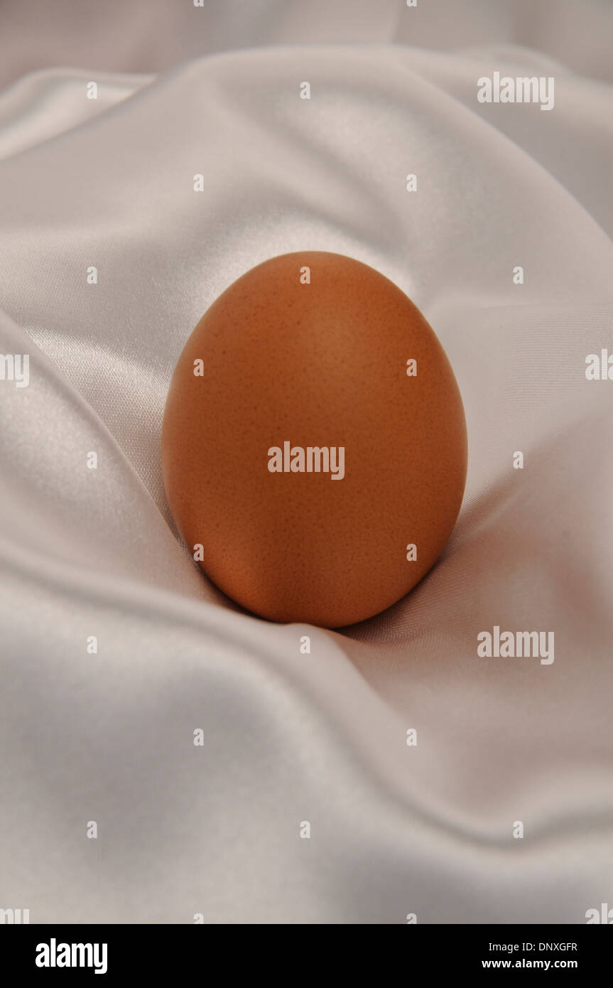 Egg on a silk Stock Photo - Alamy