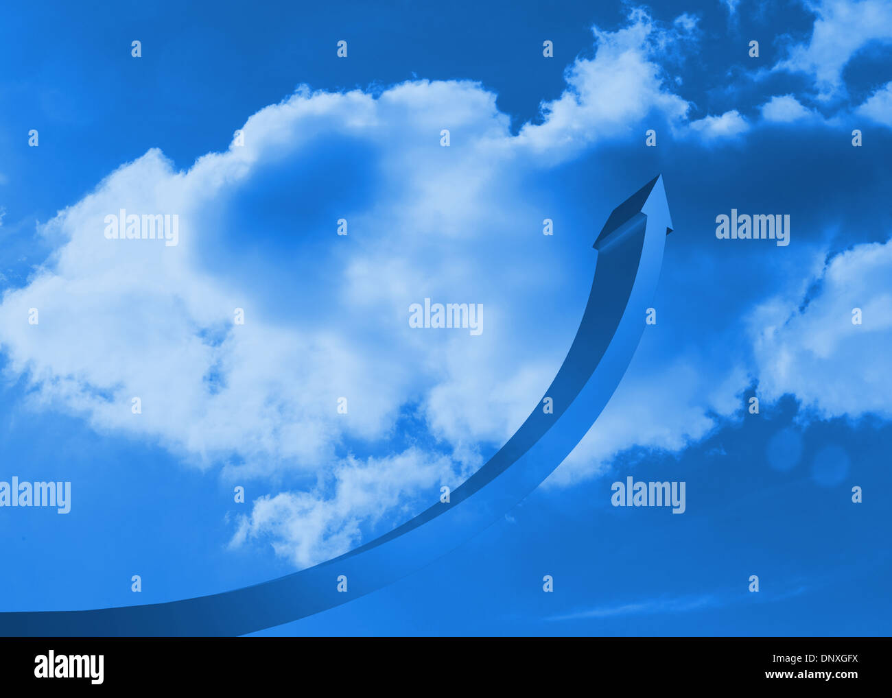 Arrow in sky blue hi-res stock photography and images - Alamy