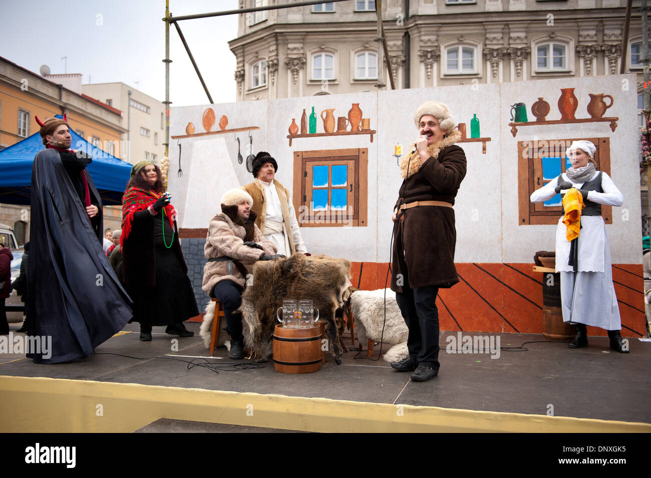 Actors act Magi play on scene in Warsaw Stock Photo - Alamy