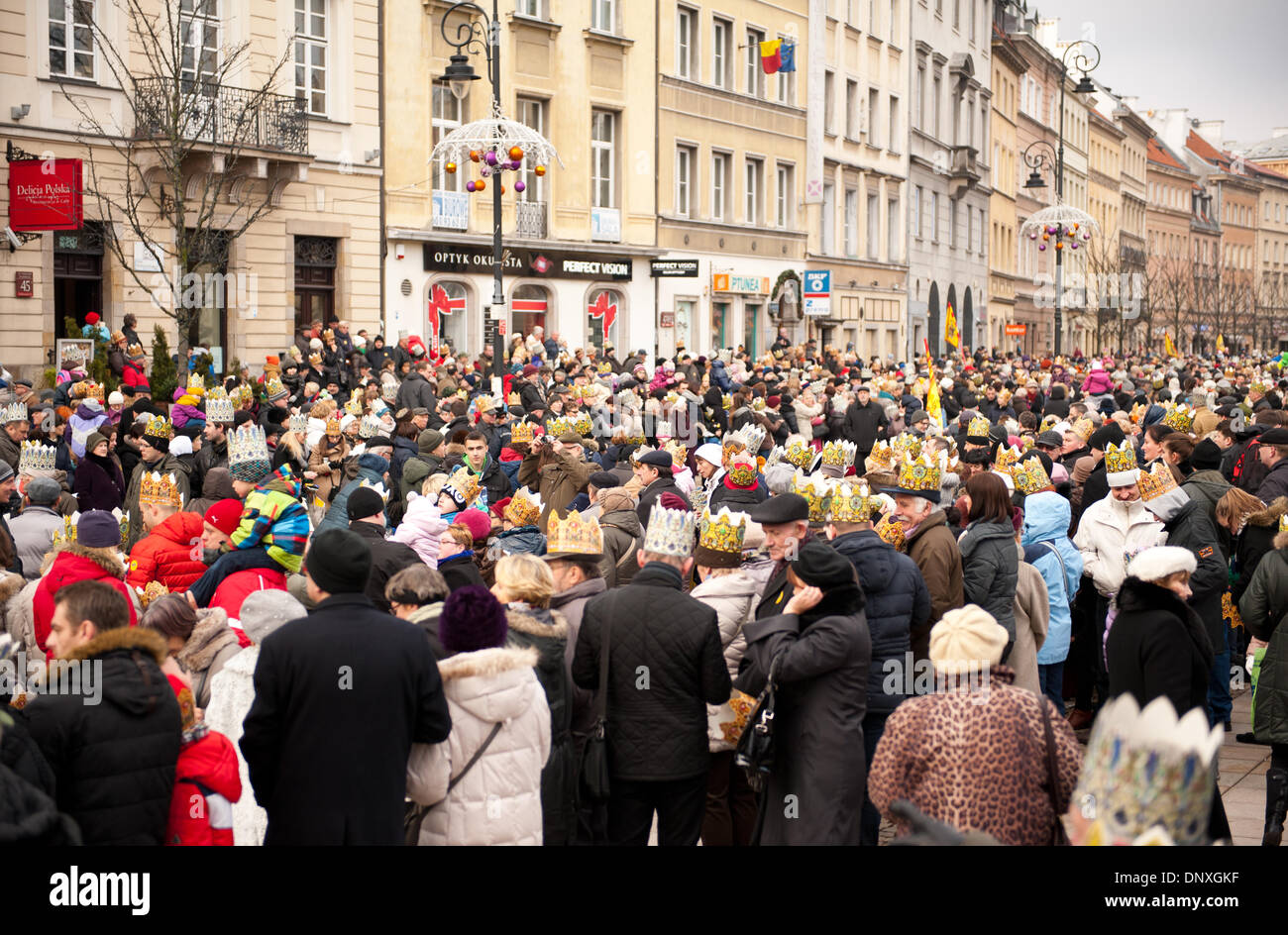 crowns at Magi procession of Three Kings Stock Photo - Alamy