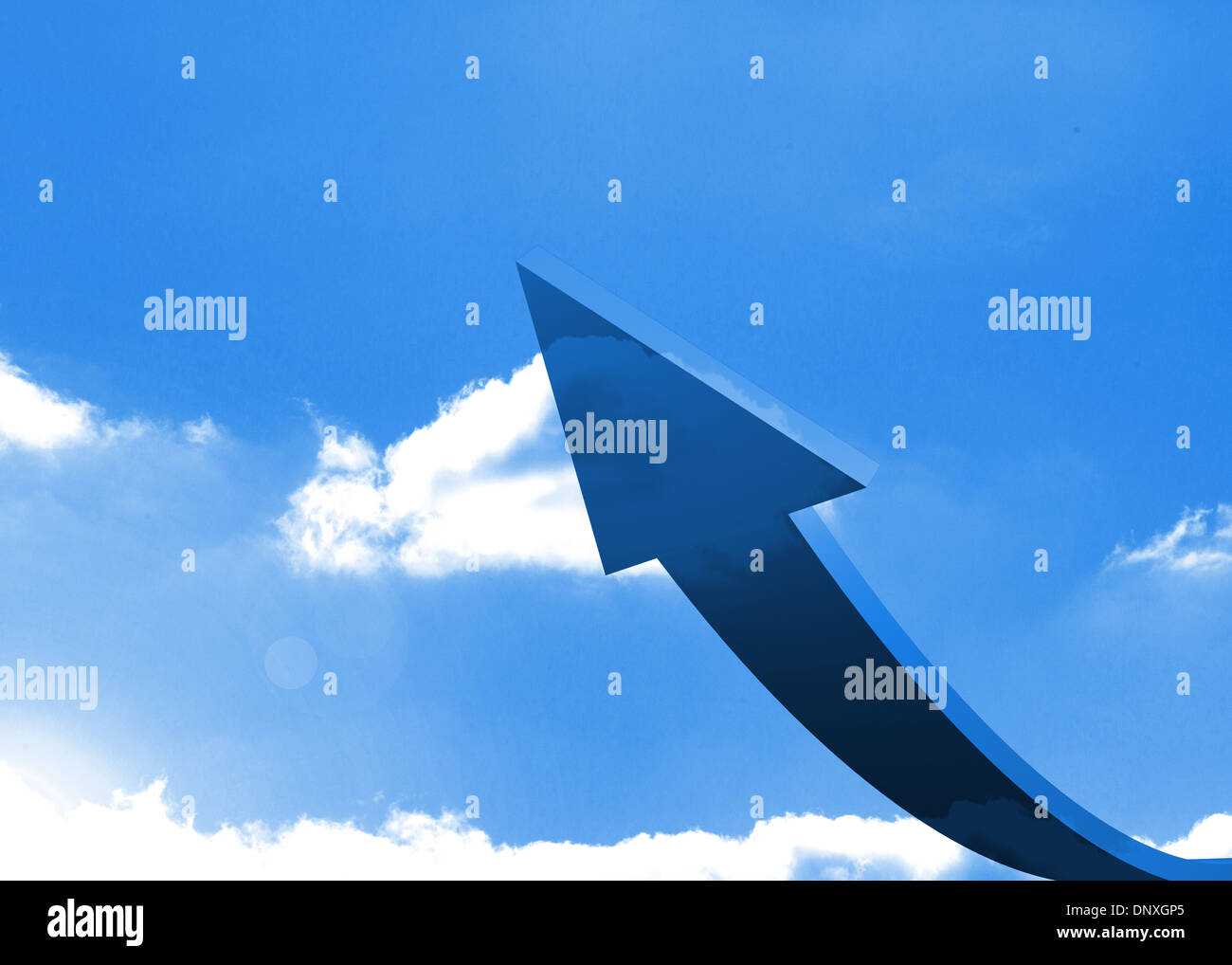 Arrow in the sky in blue Stock Photo - Alamy