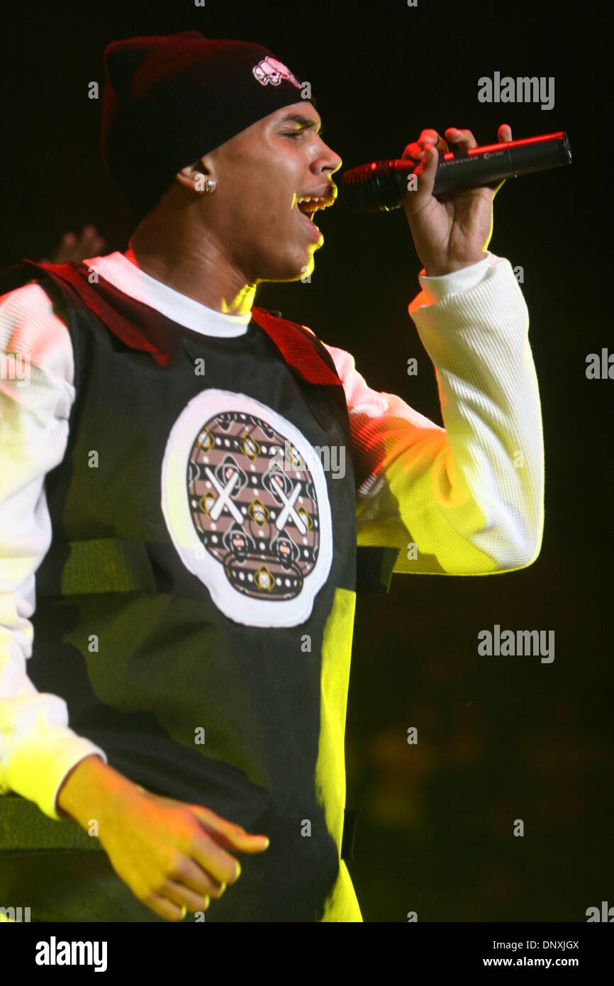 Dec 16, 2005; New York, NY, USA; Rapper CHRIS BROWN performing at Z 100 ...