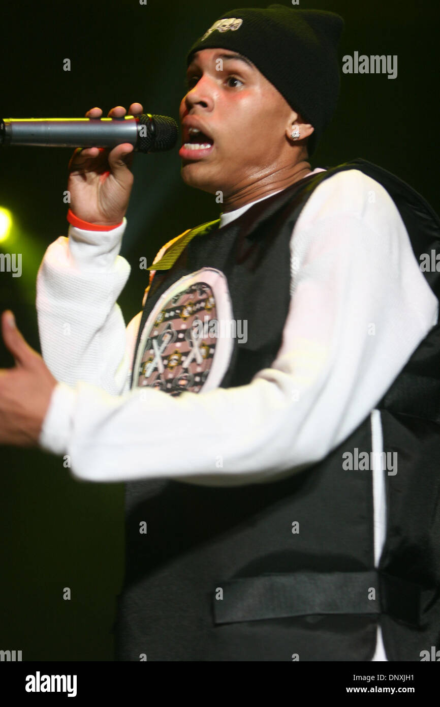 Dec 16, 2005; New York, NY, USA; Rapper CHRIS BROWN performing at Z 100 ...