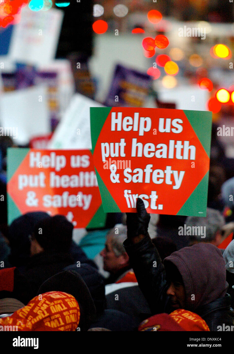 Dec 19, 2005; Manhattan, New York, USA; New York Labor Rally in support ...