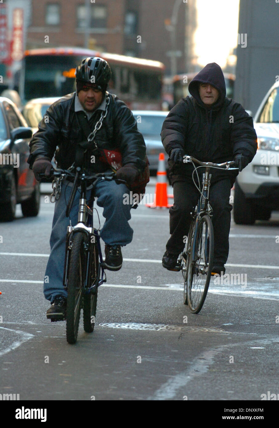 Dec 20, 2005; Manhattan, New York, USA; Cyclists take advantage of a ...