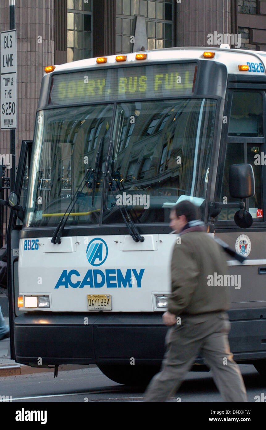 Dec 20, 2005; Manhattan, New York, USA; A shuttle bus with 'Sorry Bus ...