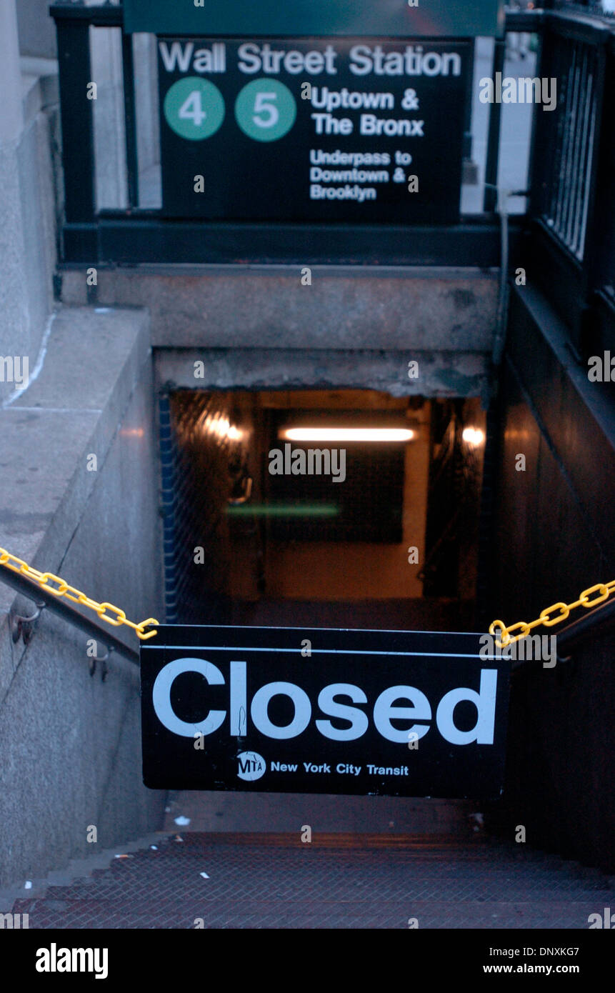 Dec 20, 2005; Manhattan, New York, USA; A chained Closed sign at the ...
