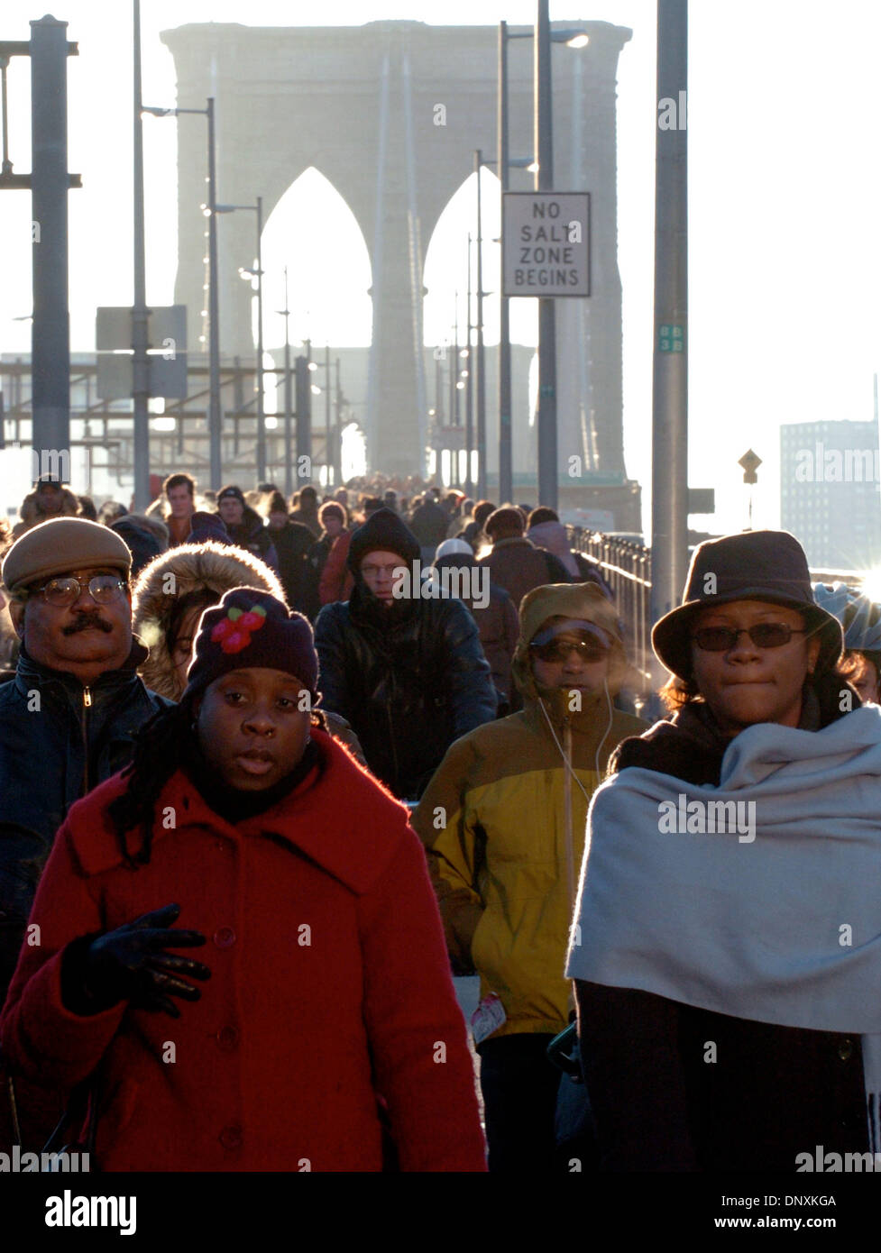 Dec 20, 2005; Manhattan, New York, USA; Stranded commuters make their ...