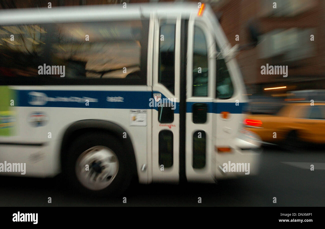 Dec 23, 2005; New York, NY, USA; An MTA bus makes its way up Hudson ...