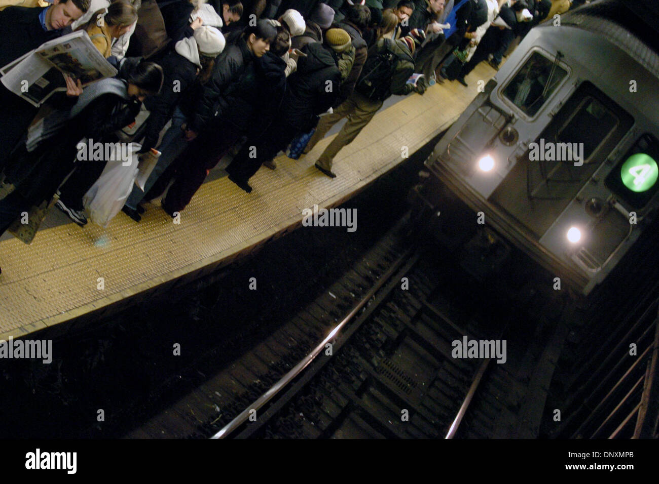 Dec 23, 2005; New York, NY, USA; Commuters ride the subway on Dec. 23 ...