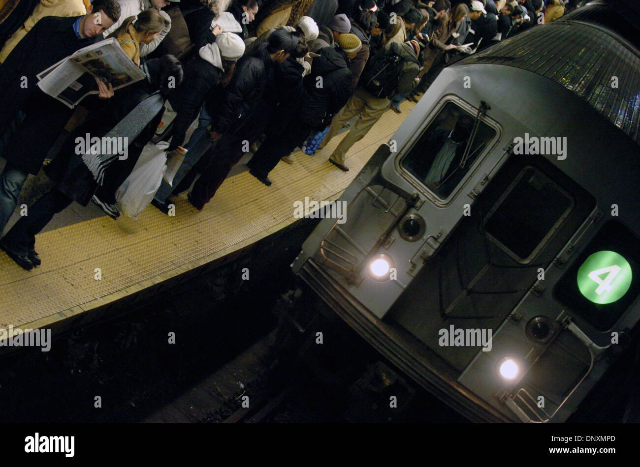 Dec 23, 2005; New York, NY, USA; Commuters ride the subway on Dec. 23 ...