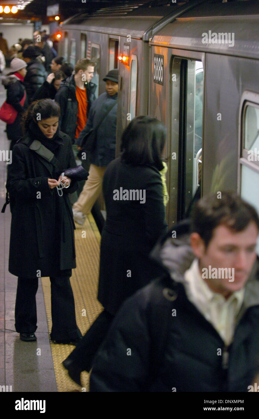 Dec 23, 2005; New York, NY, USA; Commuters ride the subway on Dec. 23 ...