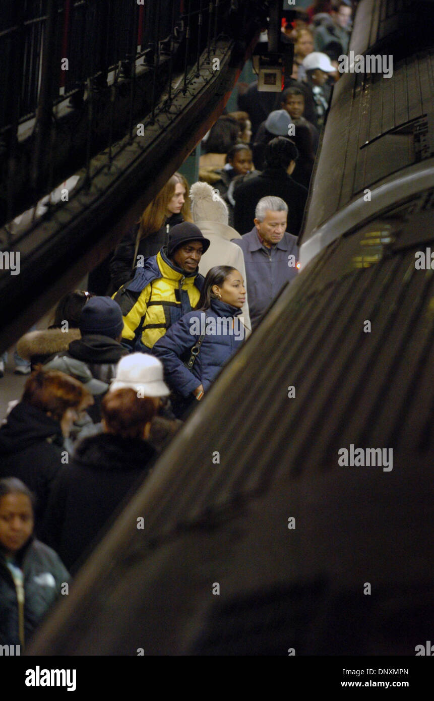 Dec 23, 2005; New York, NY, USA; Commuters ride the subway on Dec. 23 ...