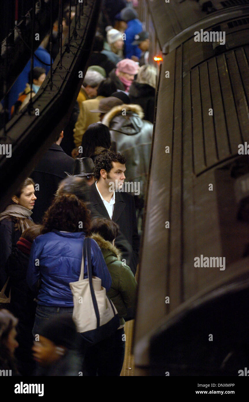 Dec 23, 2005; New York, NY, USA; Commuters ride the subway on Dec. 23 ...
