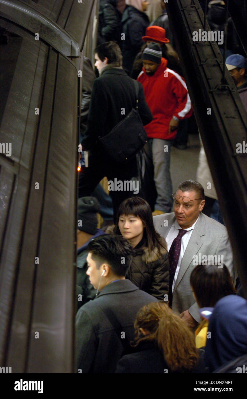 Dec 23, 2005; New York, NY, USA; Commuters ride the subway on Dec. 23 ...