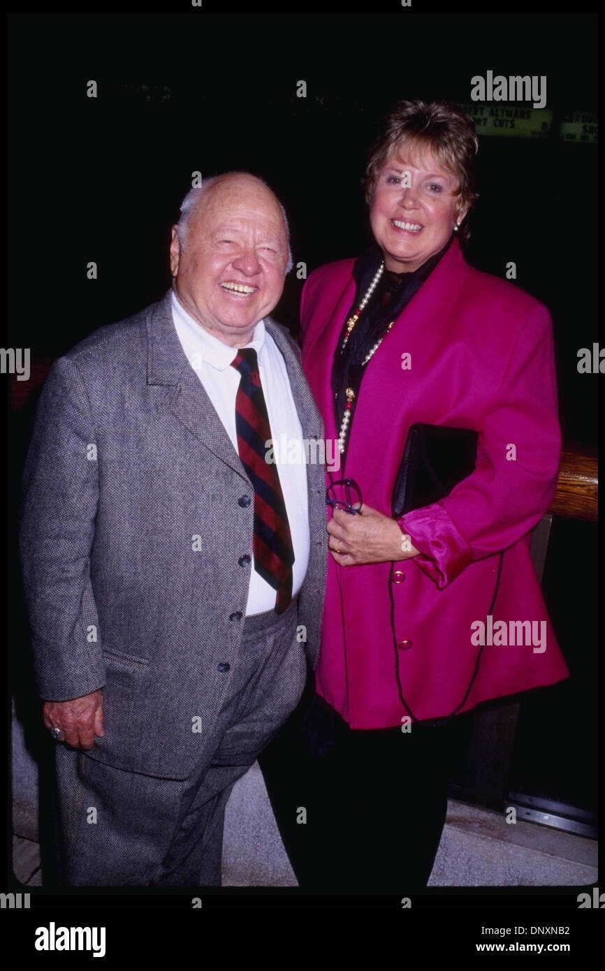 Hollywood, CA, USA; Actor MICKEY ROONEY and wife JAN ROONEY attend the ...