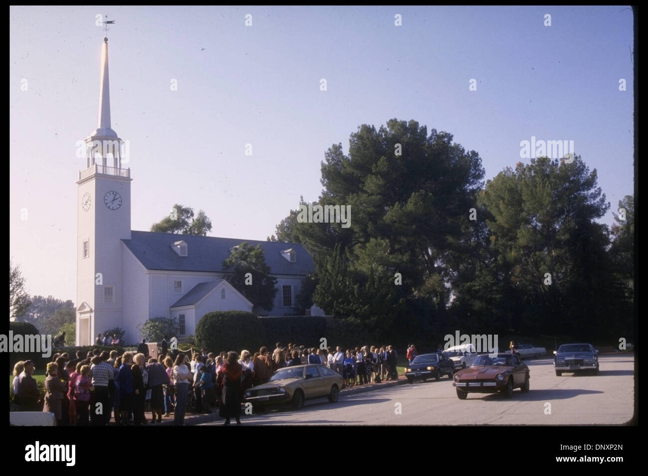 Hollywood, CA, USA; RICKY NELSON's funeral service and church are shown ...