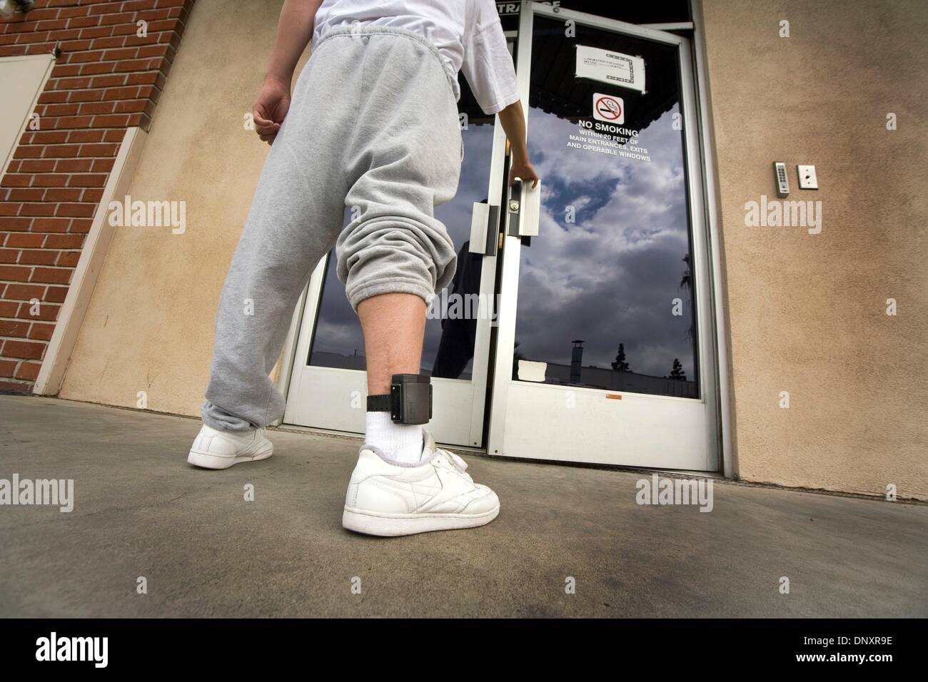 Aug 01, 2006 - Santa Ana, California, USA - Wearing an electronic ankle ...