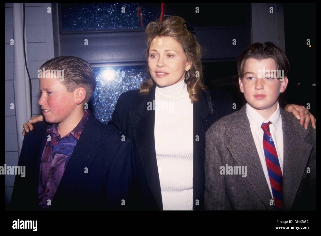 Hollywood, CA, USA; FAYE DUNAWAY with son LIAM O'NEIL (right) and ...