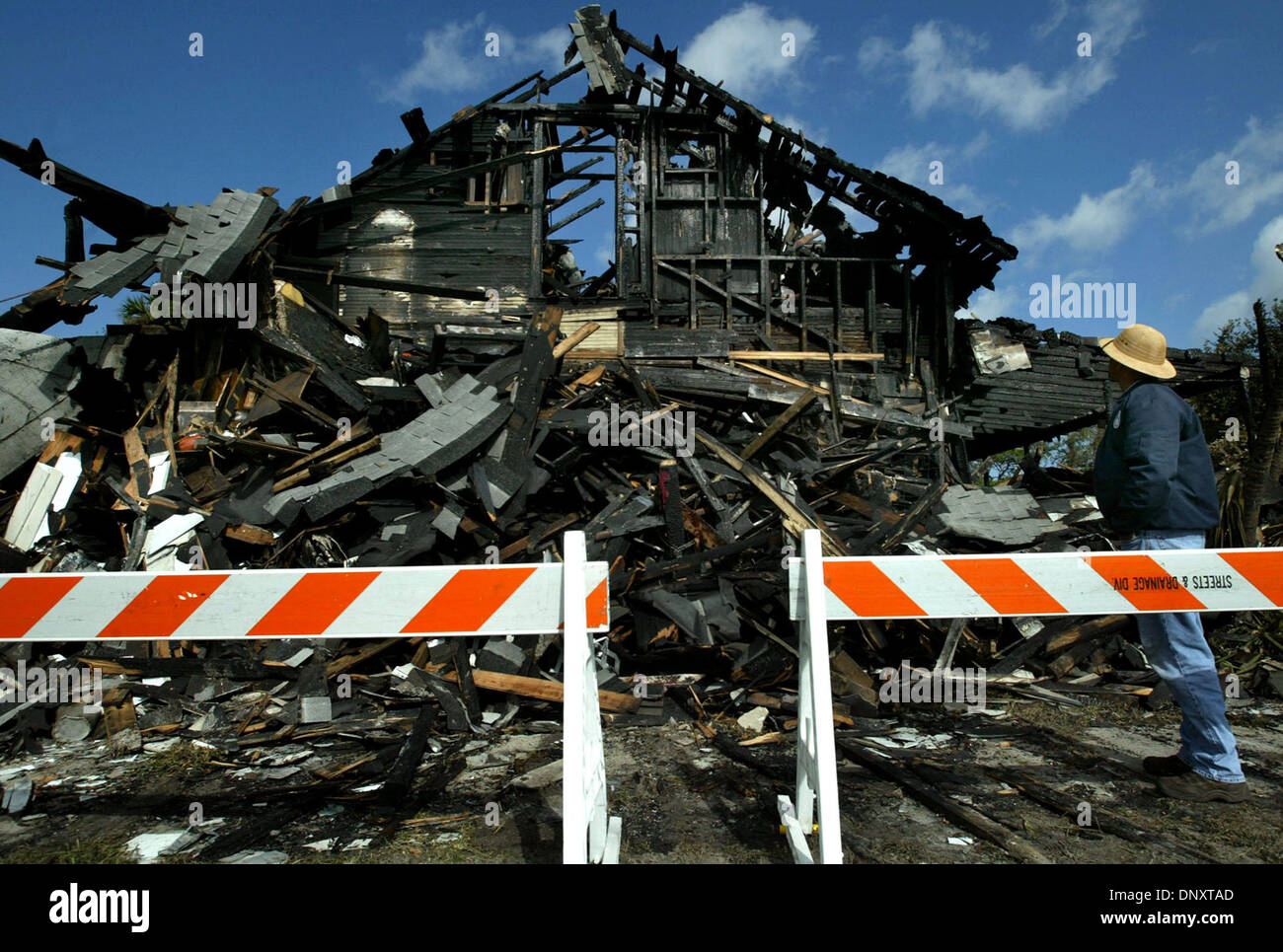 Dec 29, 2005; Ft. Pierce, FL, USA; An early morning fire thursday ...