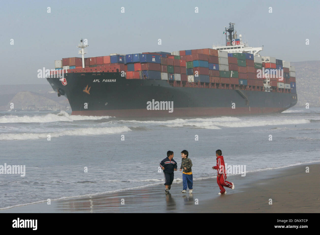 Dec 30, 2005; Ensenada, Baja California, Mexico; The 885 foot container ...