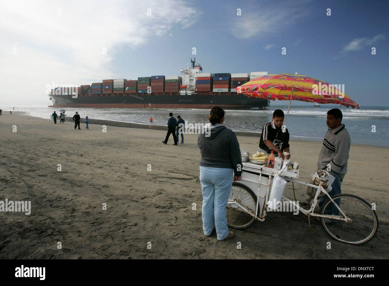 Dec 30, 2005; Ensenada, Baja California, Mexico; The 885 foot container ...