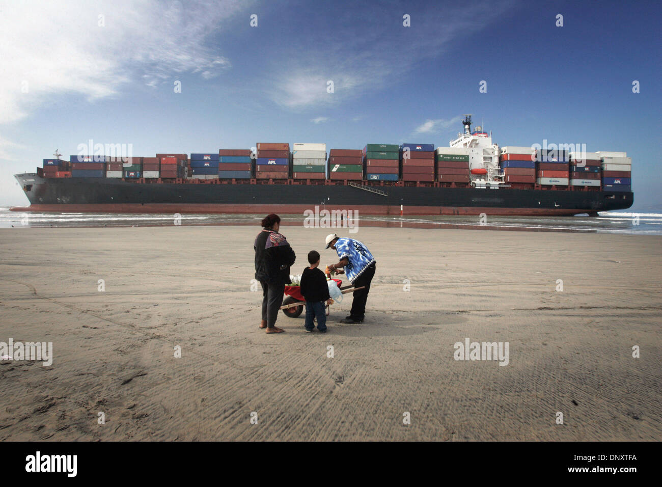 Dec 30, 2005; Ensenada, Baja Ca., Mexico; The 885 foot container ship ...