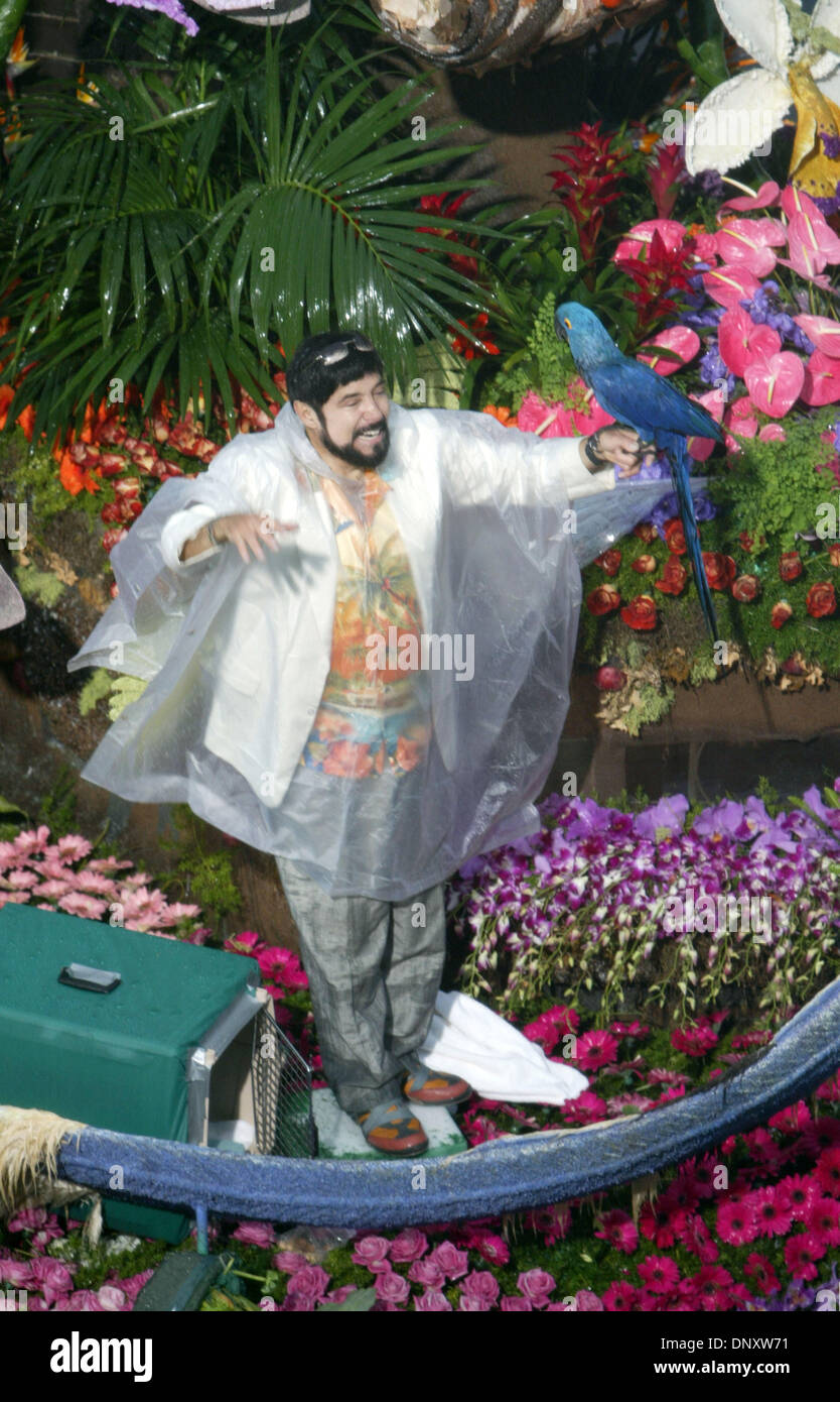 Jan 02, 2006; Pasadena, CA, USA; Raul Rodrigues and his mascaw ...