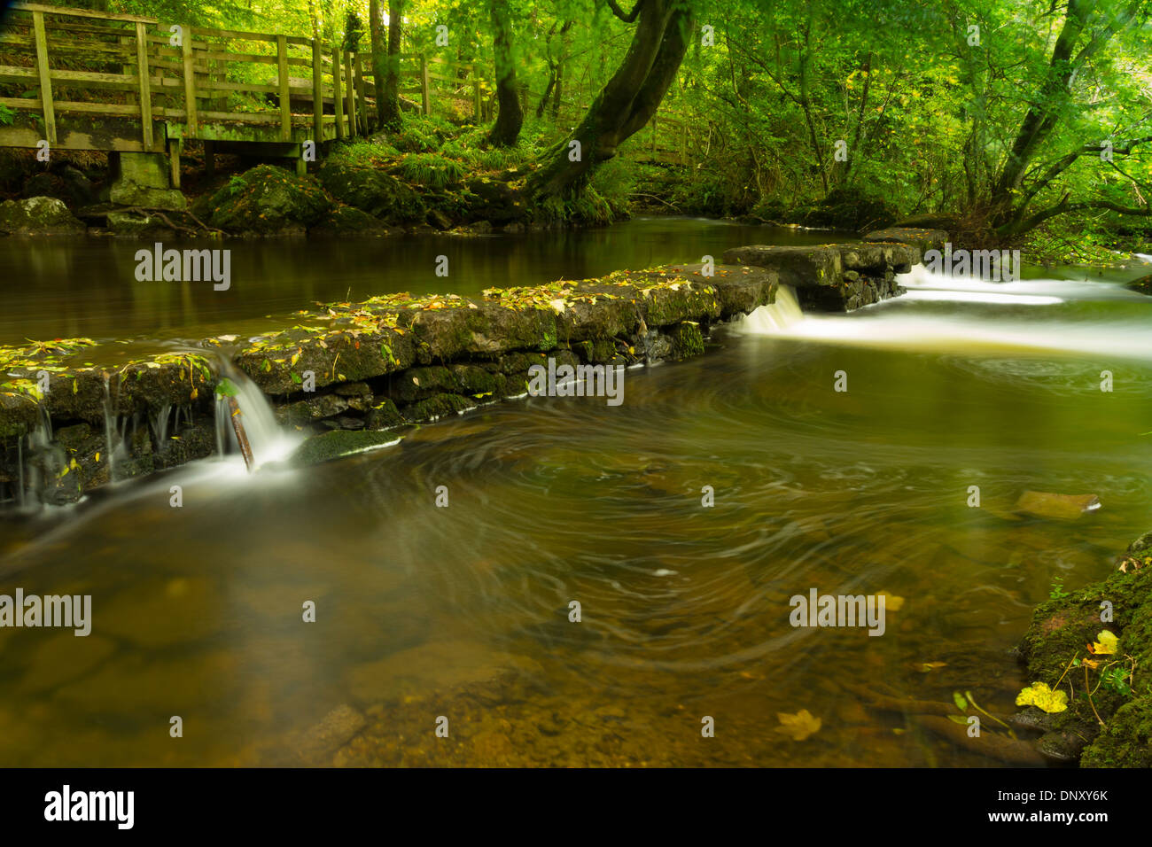 Long exposure of small waterfalls, The Dingle (Nant y Pandy) Llangefni ...