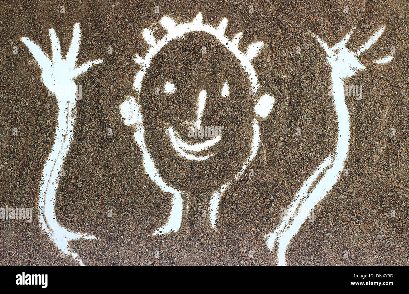 minimalist stylized man drawing on sand Stock Photo - Alamy