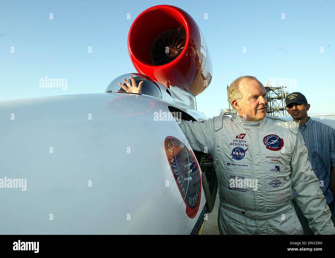 Jan 12, 2006; Kennedy Space center, FL, USA; Pilot Steve Fosset greets ...