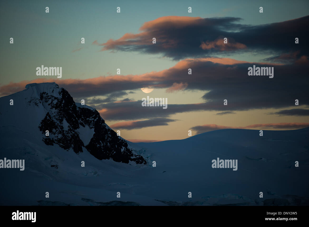 Paradise Harbor Snow Mountain Moonrise Antarctica // PARADISE HARBOR ...